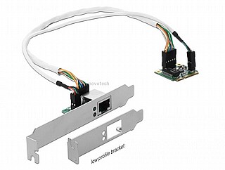 כרטיס Delock Mini PCIe I/O PCIe half size 1 x Gigabit LAN Low Profile,95265