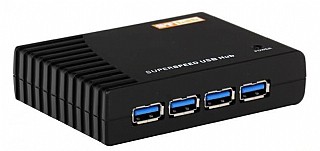 מפצל STLab U-540 USB 3.0 עם 4 שקעי USB כולל ספק כח. המפצל כולל כבל USB ...