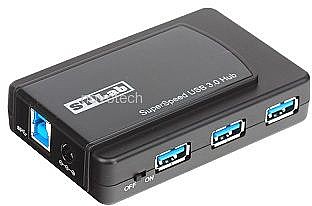 מפצל משולב הכולל שלושה חיבורי USB 3.0 וארבעה חיבורי USB 2.0 מבית STLab ...