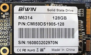 דיסק קשיח Biwin-ssdnow M6314 mSATA Internal SSD Flash Drive 128GB